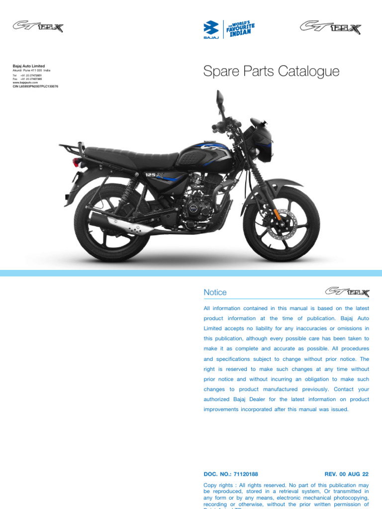 BS6 - 2 - SPC - CT - 125X - BS - Vi - Rev - 00 - Aug - 22 | PDF | Vehicles | Motor Vehicle