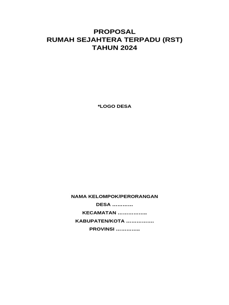 Contoh FORMAT PROPOSAL RST TAHUN 2024 | PDF