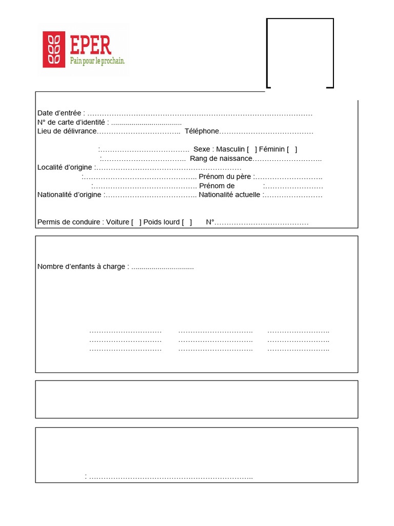 Fiche de Renseignements Personnel A Considerer 2 | PDF