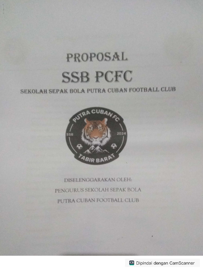 Proposal Sekolah Sepak Bola Putra Cuban SSB PCFC | PDF