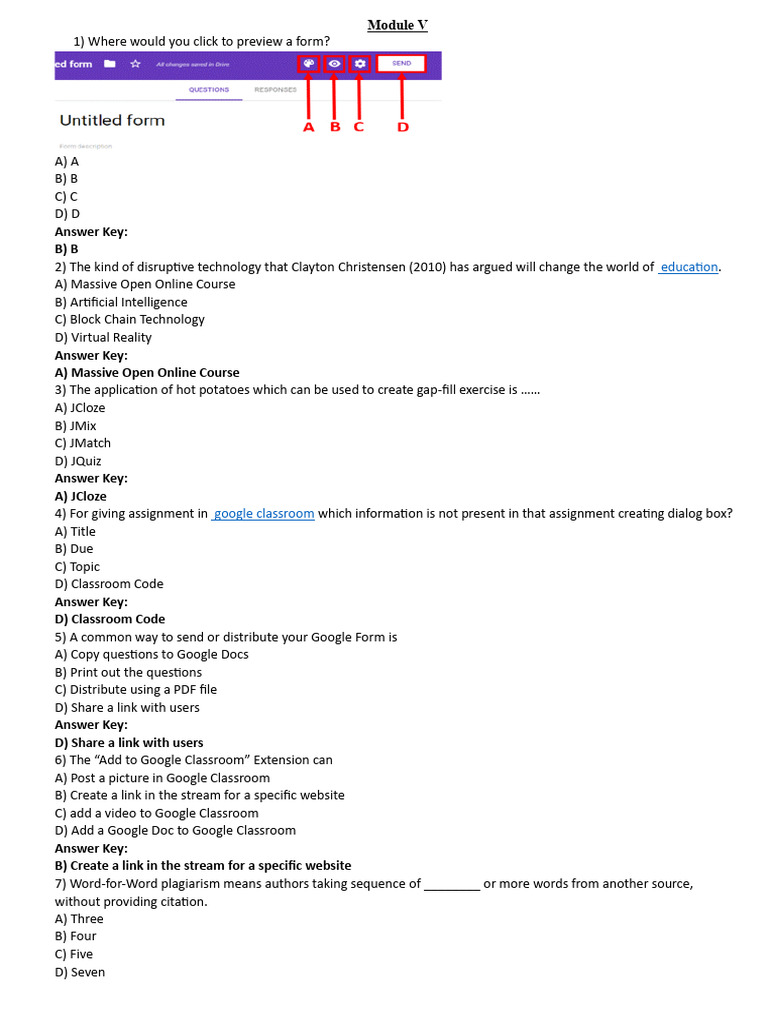 Module V Previous Year Questions | PDF | Educational Technology | Learning