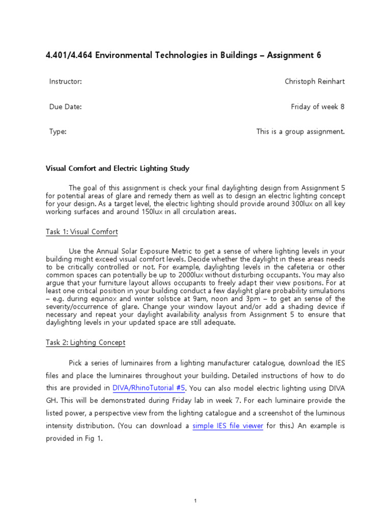 MIT4 401f18 Assignment6 | PDF | Lighting | Light