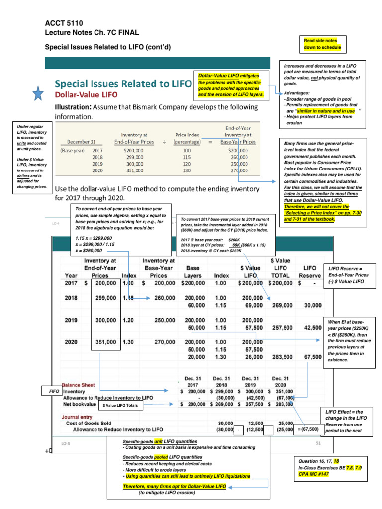 ACCT 5110 Ch. 7C Lecture Notes Revised Starred FINAL FQ24 | PDF ...