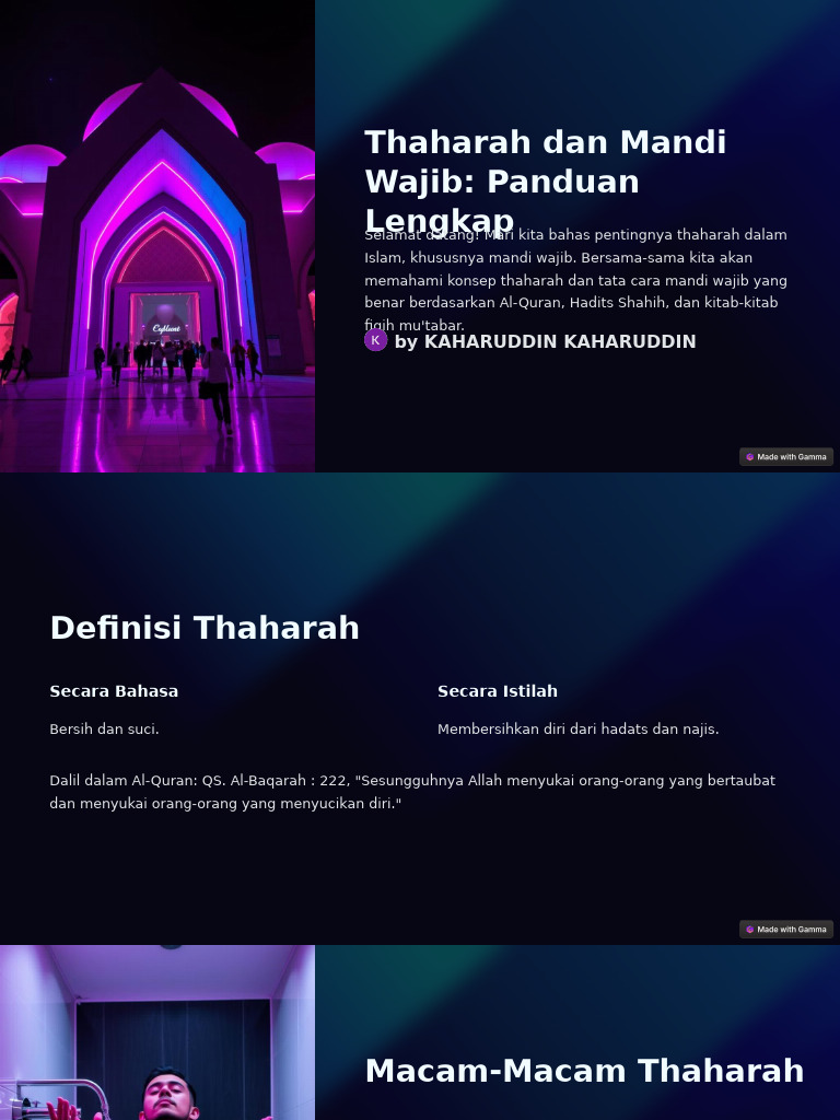 Thaharah Dan Mandi Wajib Panduan Lengkap | PDF