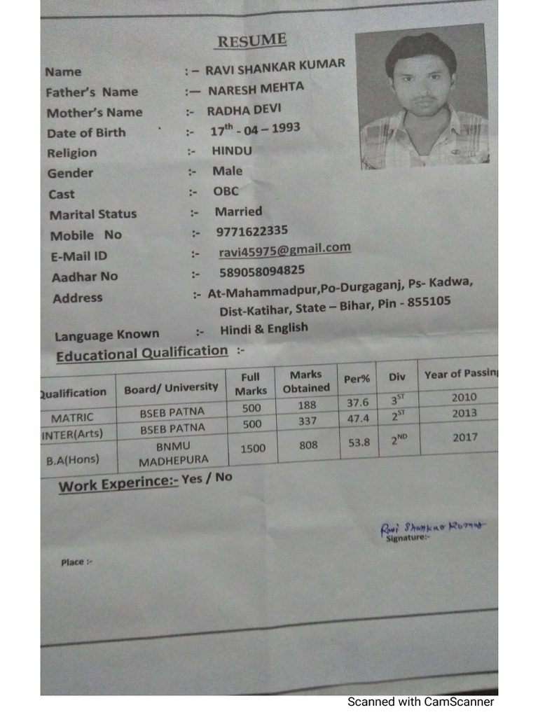 Ravi Shankar Resume | PDF