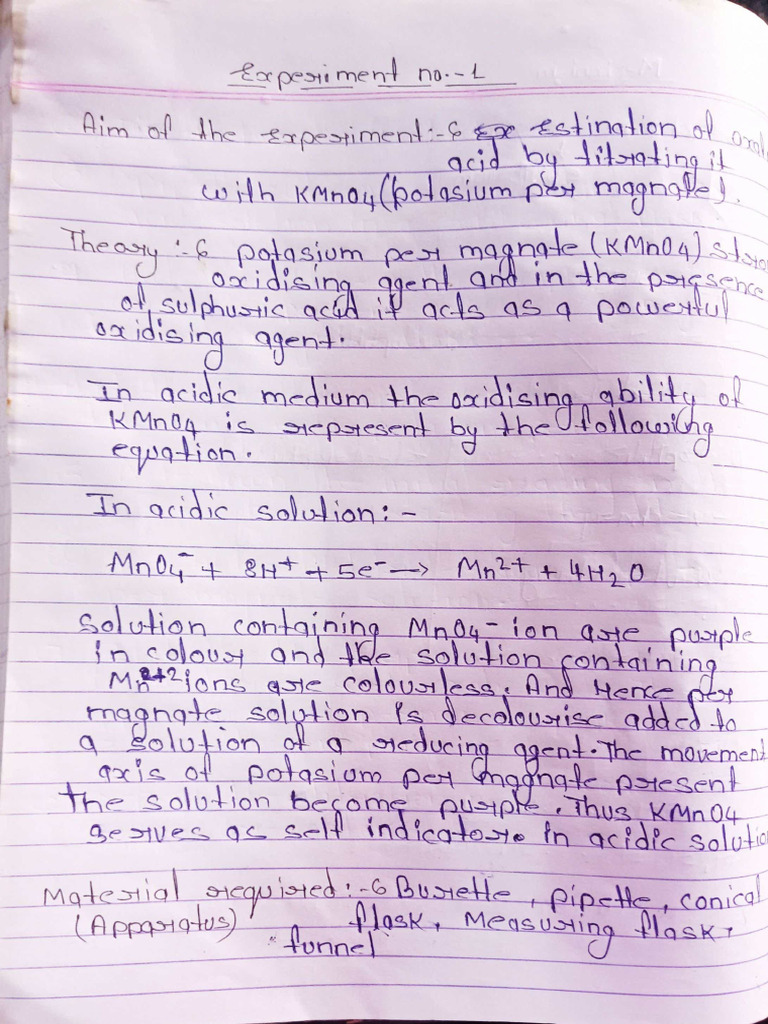 Chem Exp.1 Notes | PDF