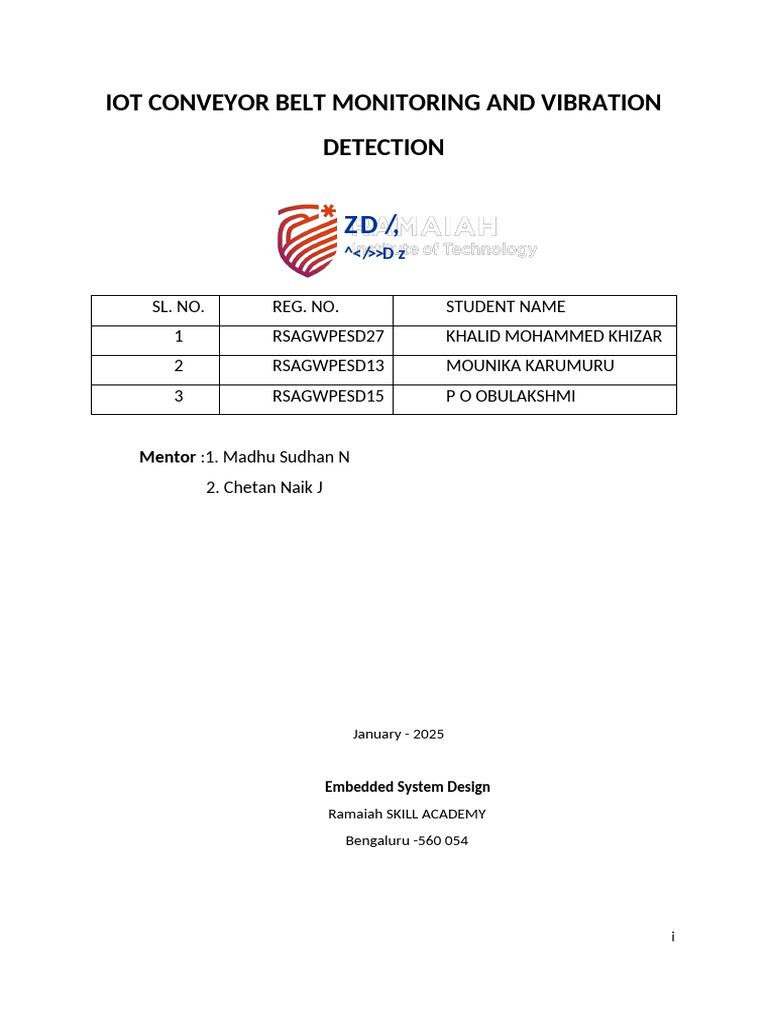 IOT CONVEYOR BELT MONITORING AND VIBRATION DETECTION-2 | PDF | Internet Of Things | Infrared