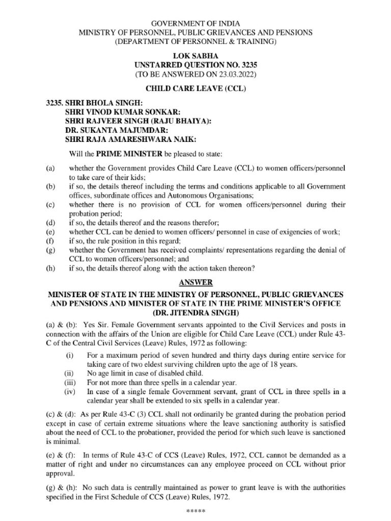 Ccs Leave Rule | PDF