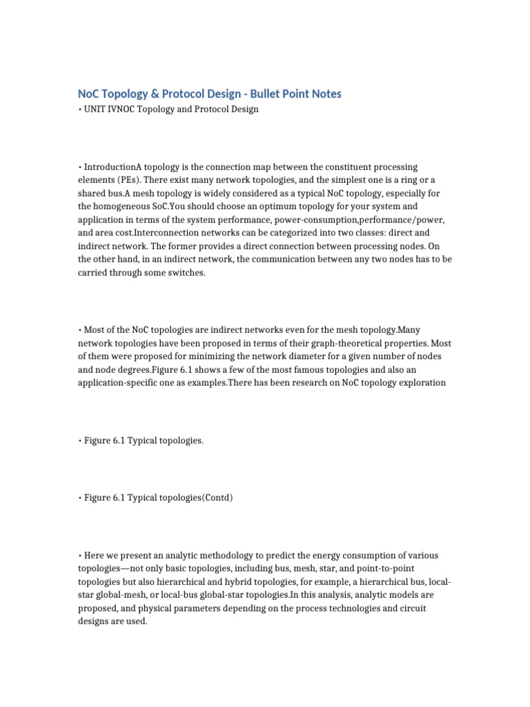 NoC Topology Analysis and Energy Models | PDF | Error Detection And ...