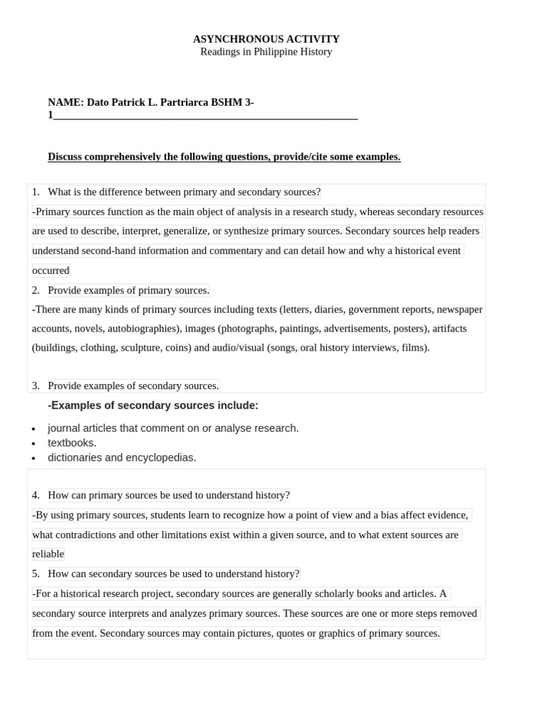 Asynchronous activity-GEREADPH | PDF | Primary Sources | Liberal Arts ...
