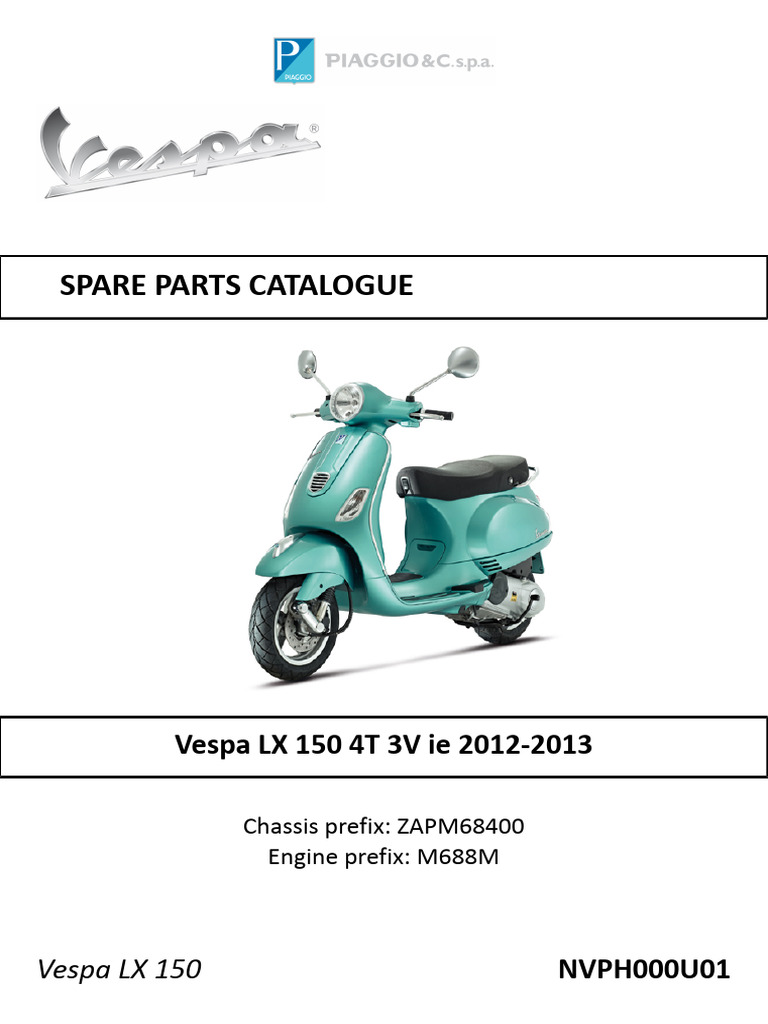 Vespa LX 150 Spare Parts Catalogue | PDF | Steering | Car