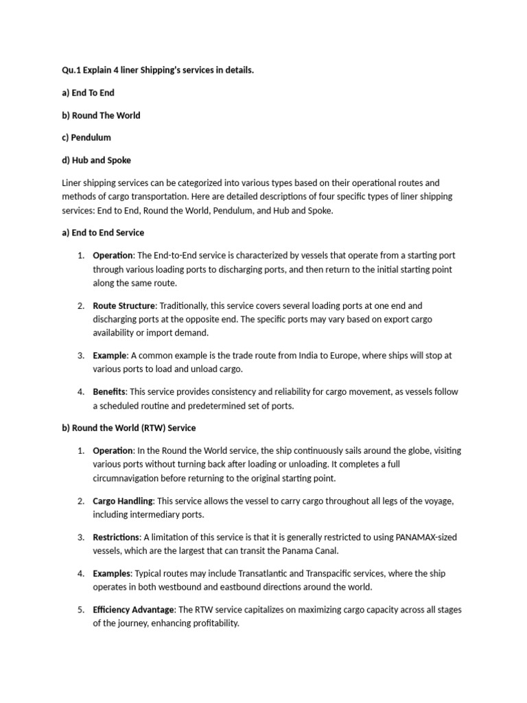 Liner Trade & Multimodal Transportation | PDF | Cargo | Transport
