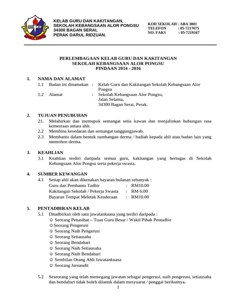 KGKT 2016 - Perlembagaan | PDF