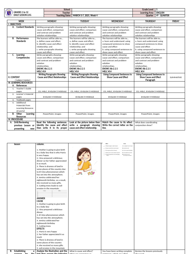English 5 Daily Lesson Plan Week 4 Q4 | PDF | Essays