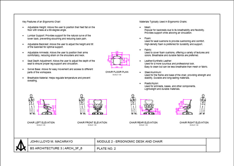 Module 2 - Ergonomic Desk and Chair Plate No. 2 John Lloyd M. Macarayo ...