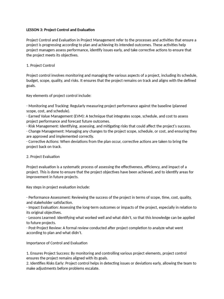 Lecture 3 Project Management Finals | PDF | Project Management | Evaluation