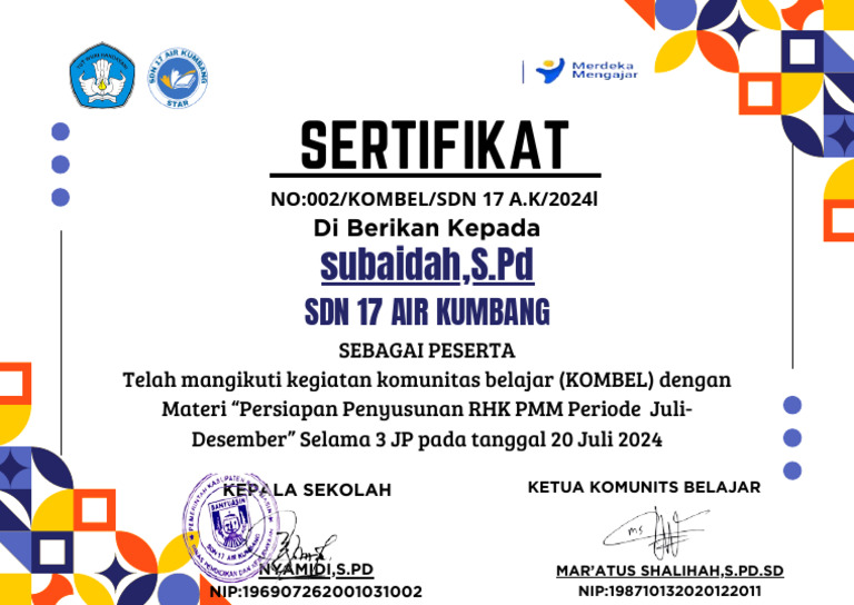 Sertifikat Kombel | PDF