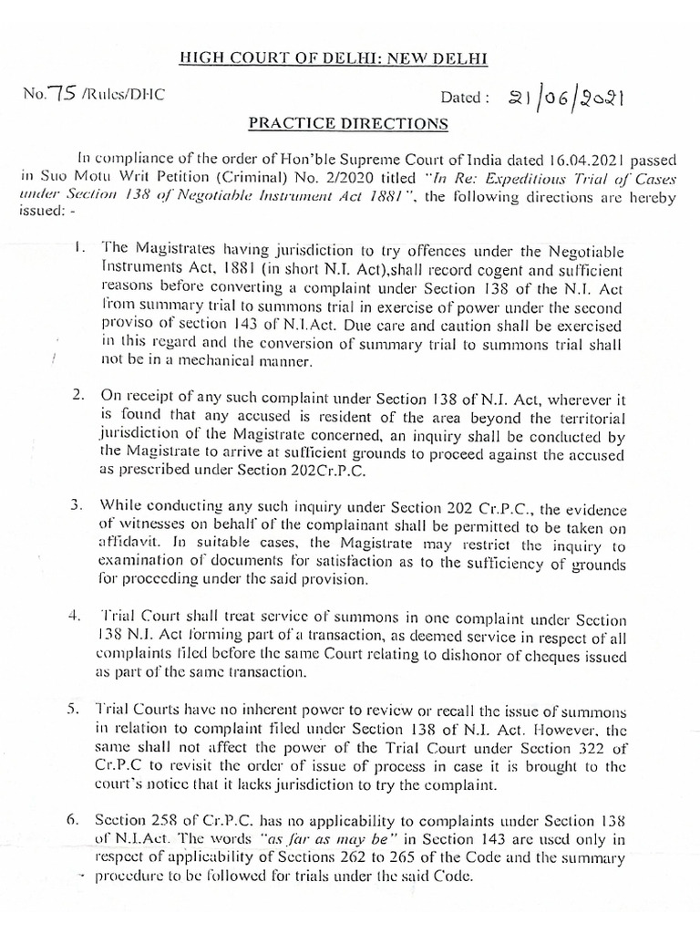 DHC Practice - Directions | PDF