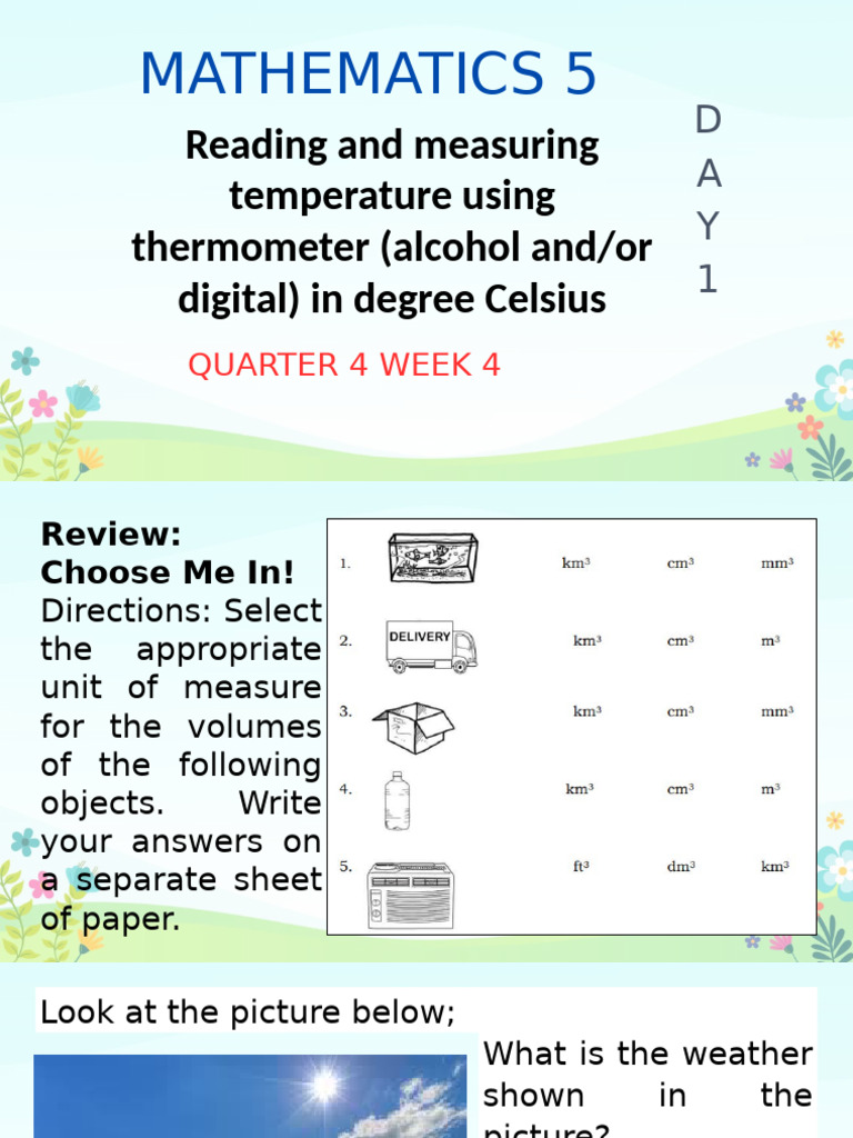 Q4-W4-MATH-5 | PDF | Celsius | Thermometer