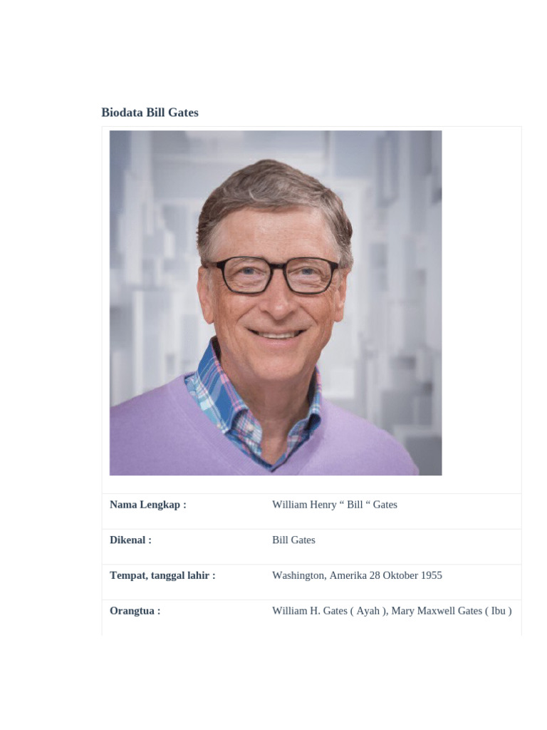 Biodata Bill Gates | PDF
