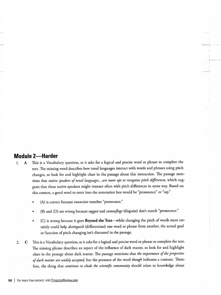 Key and Explanation - Test 2 (Harder) | PDF