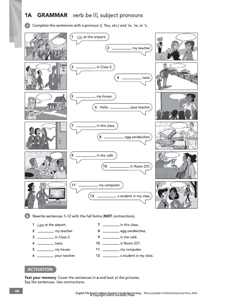 W2D2 - Grammar Homework Review For 1A and 1B | PDF