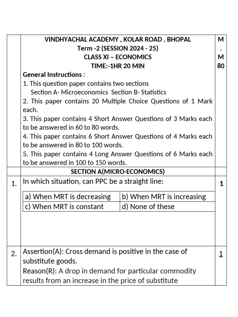 class 11TH Term 2 ECO | PDF | Demand | Monopoly