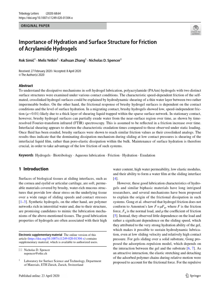 Importance_of_Hydration_and_Surface_Structure_for_ (1) | PDF | Friction ...