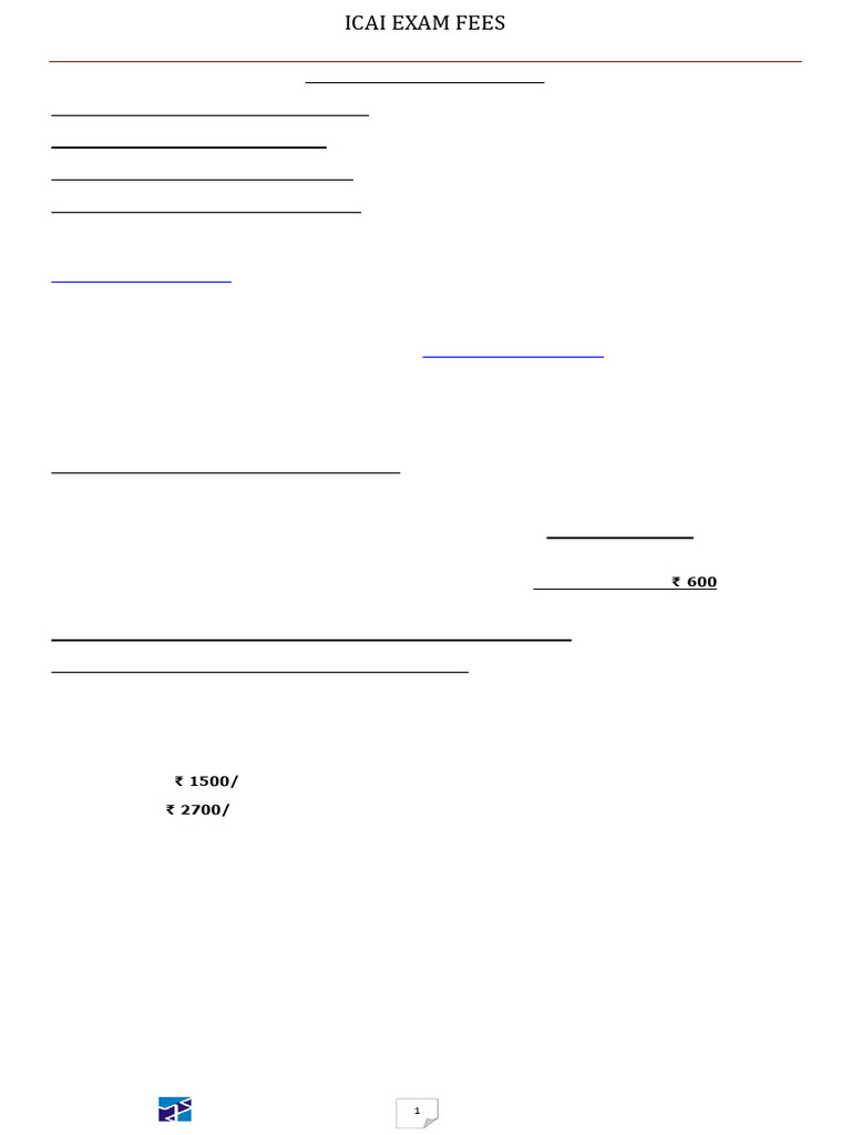 ICAI May 2025 Exam Fee Details | PDF
