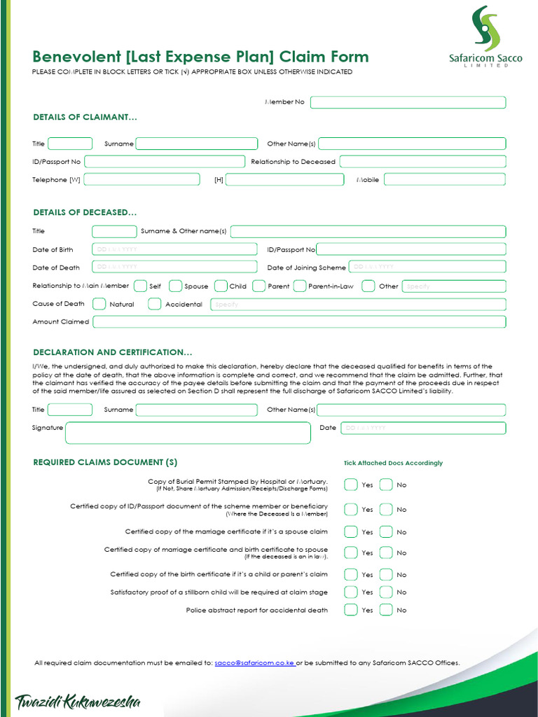 Last Expense Claim Form Instructions | PDF | Birth Certificate