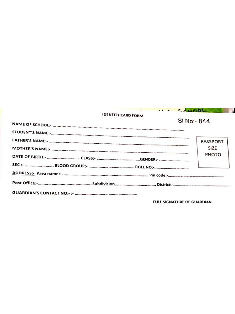 ID Card Form | PDF