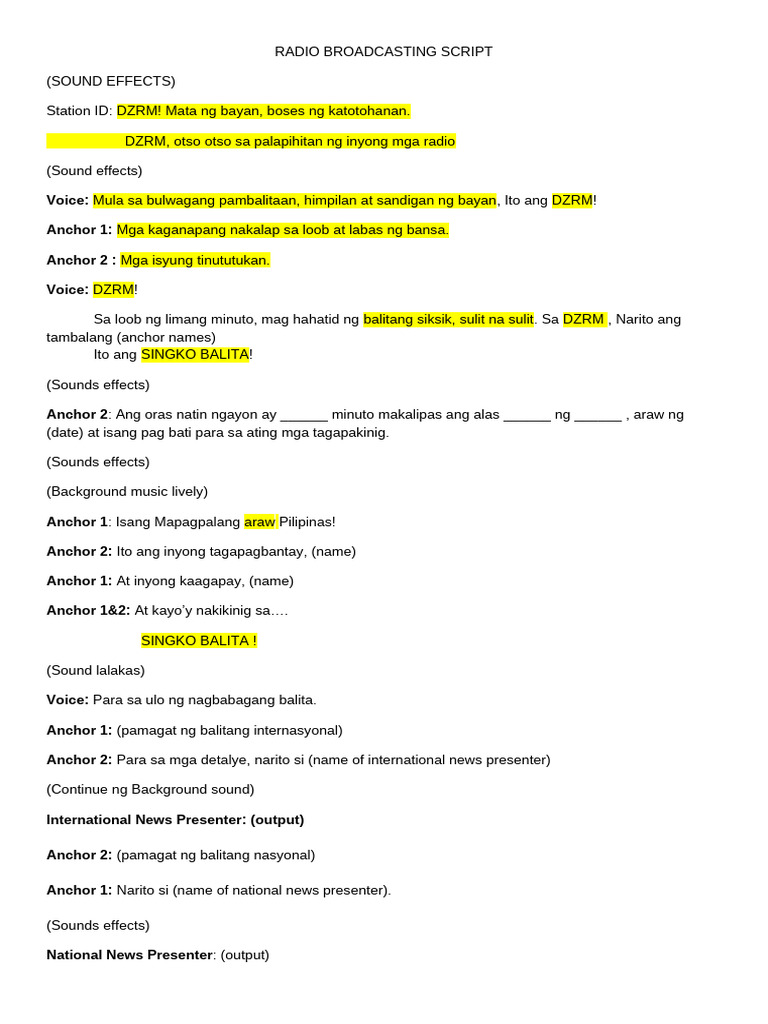 Filipino_Radio_Broadcasting_Script | PDF