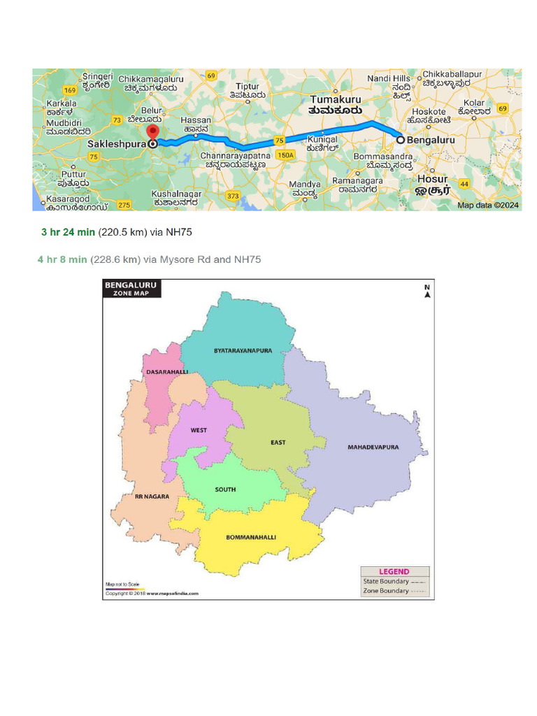 Bangalore City Map - Travel | PDF