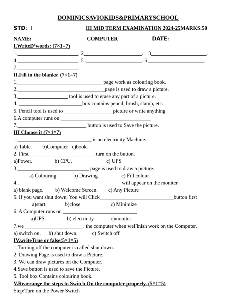 3rd Mid Term 1st Computer | PDF | Computer Monitor | Information And Communications Technology