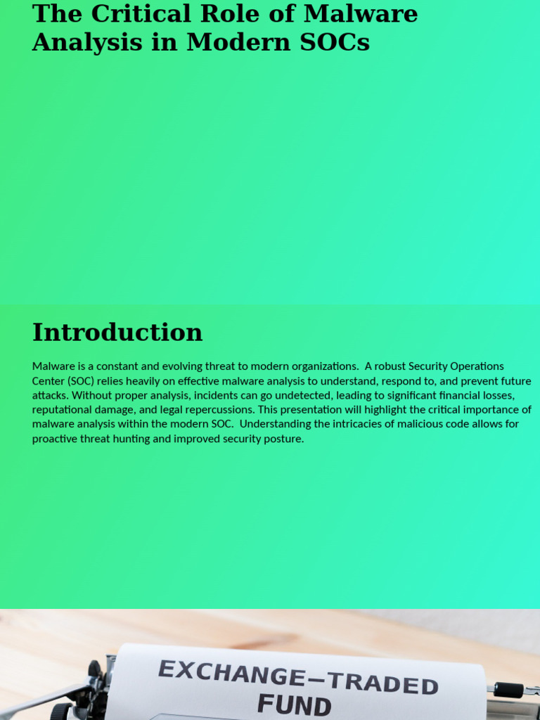 Why Malware Analysis Is Important For Morden Soc Presentation | PDF ...