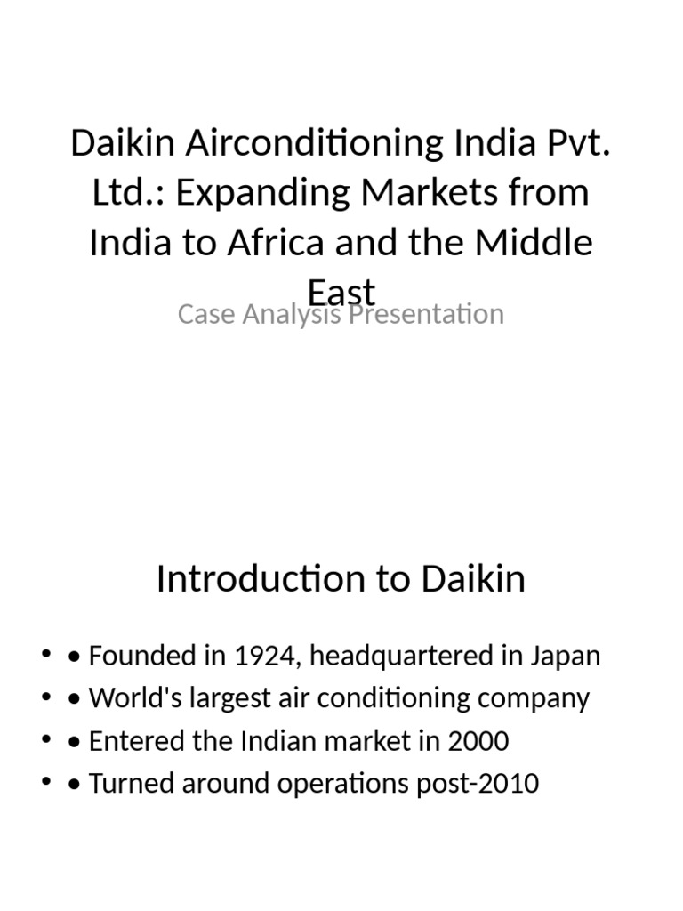Daikin Case Study Presentation | PDF