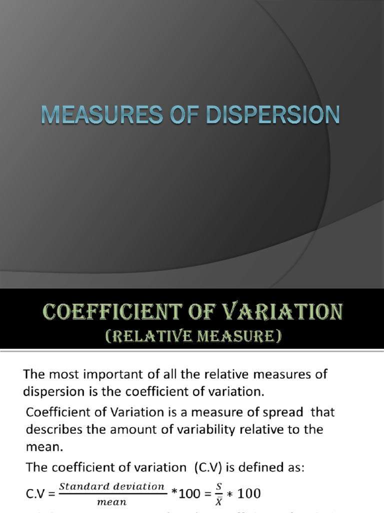 Lecture On Measures of Dispersion | PDF | Skewness | Mode (Statistics)