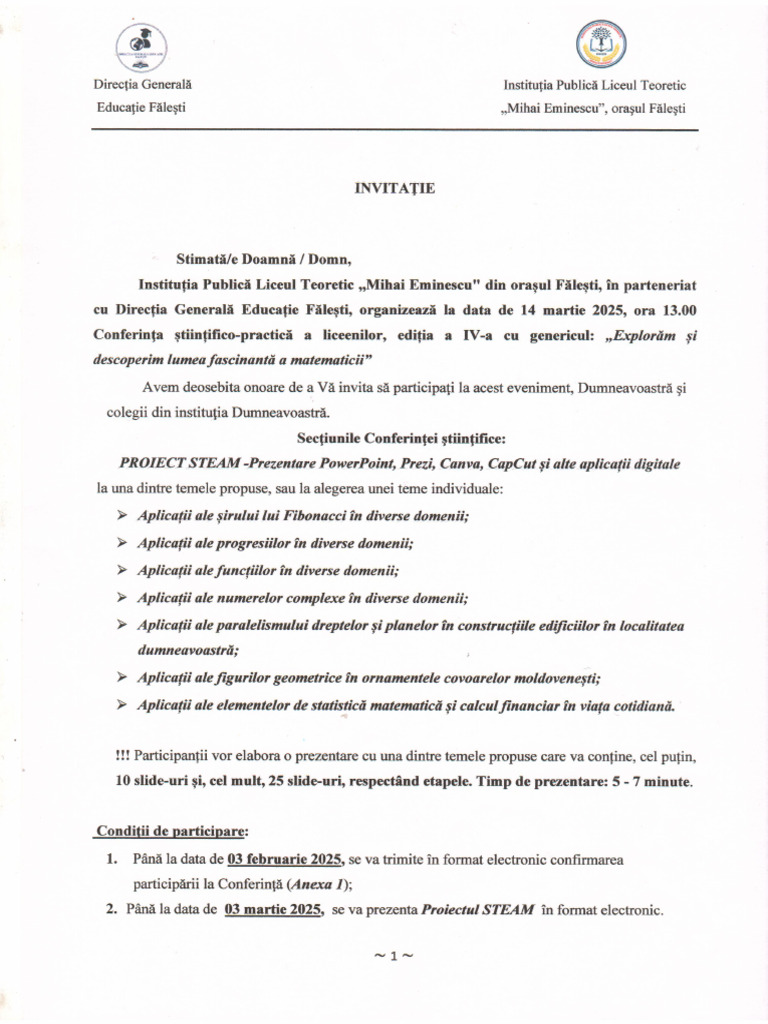 Invitatie Conferinta | PDF