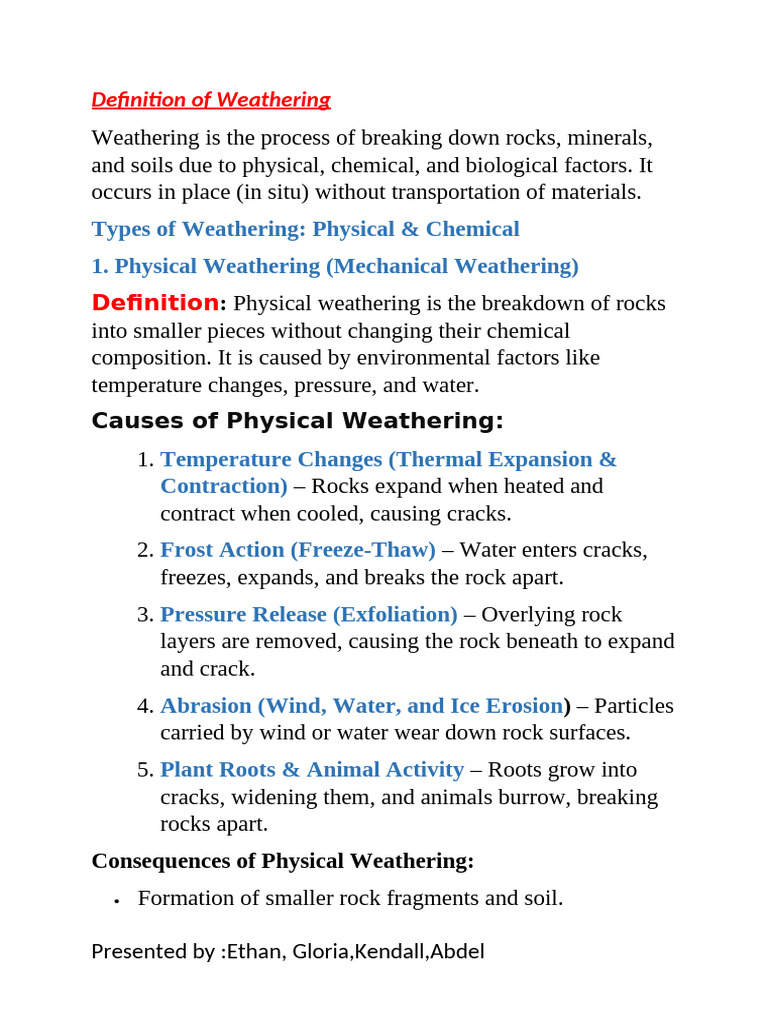 Definition of Weathering | PDF | Weathering | Soil