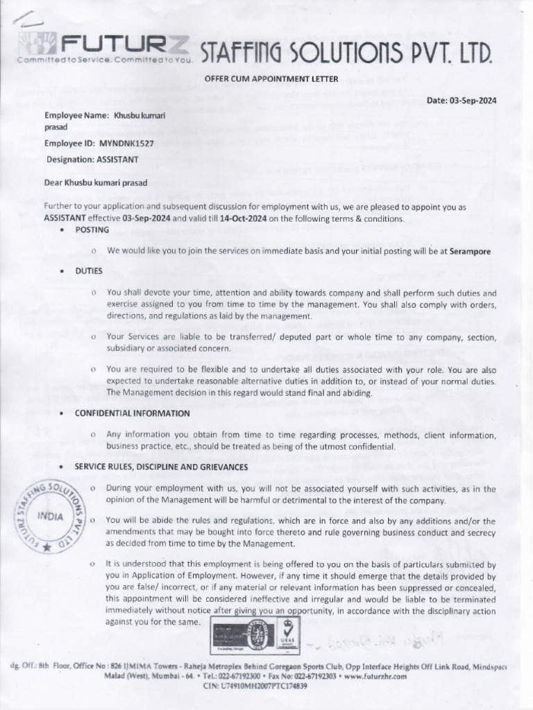 Offer Leter | PDF