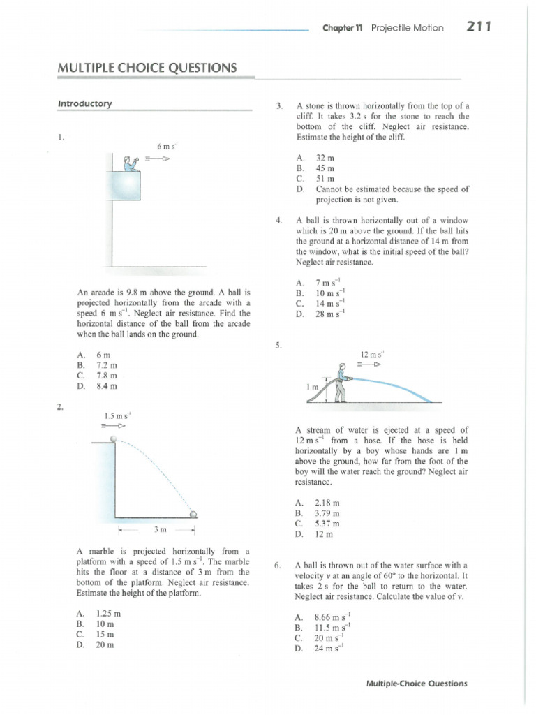 Projectile Motion P211-213 | PDF