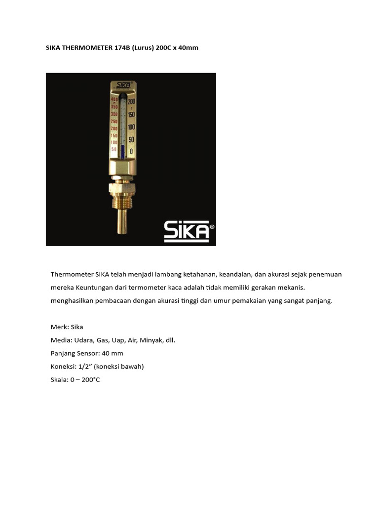 Termometer SIKA 174B Akurat 0-200°C | PDF