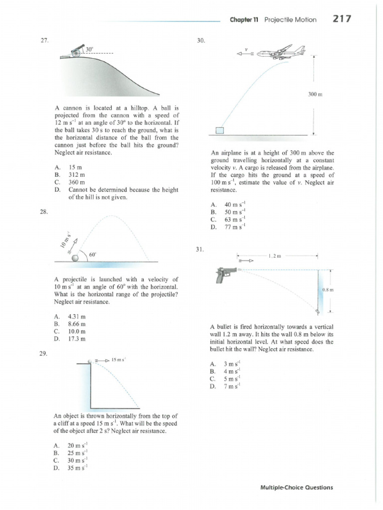 Projectile Motion P217-219 | PDF