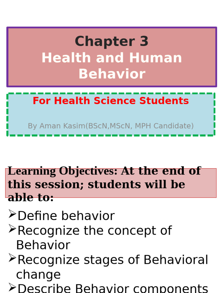 Understanding Human Behavior in Health | PDF | Behavior | Knowledge