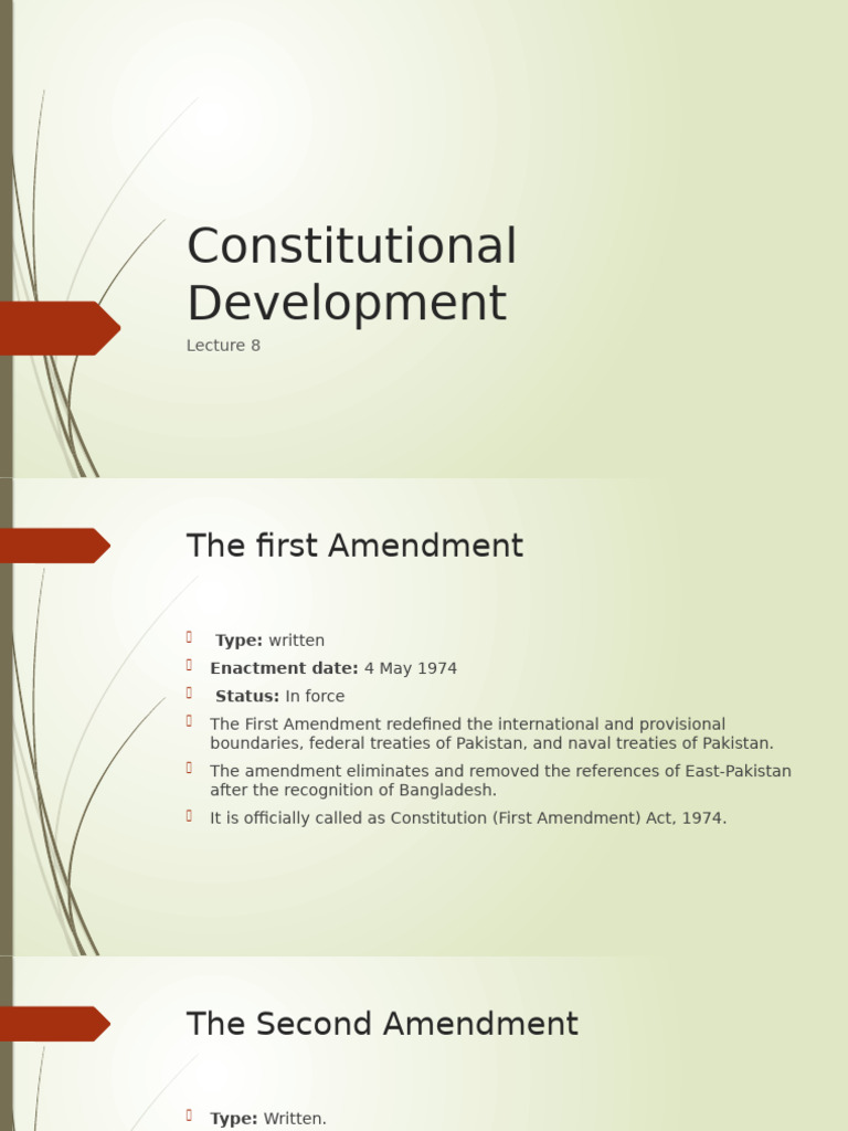 Constitutional Development | PDF | Parliament Of Pakistan | Constitutional Amendment