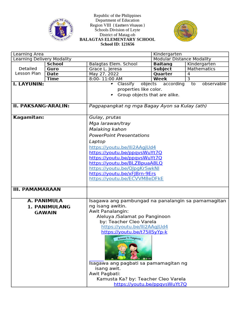 2ND COT MYRALUNAKINDER Final | PDF
