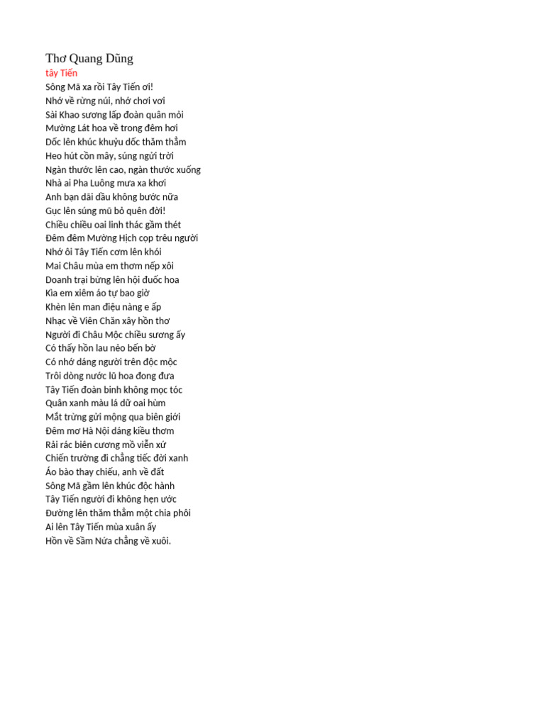 Thơ Quang Dũng | PDF