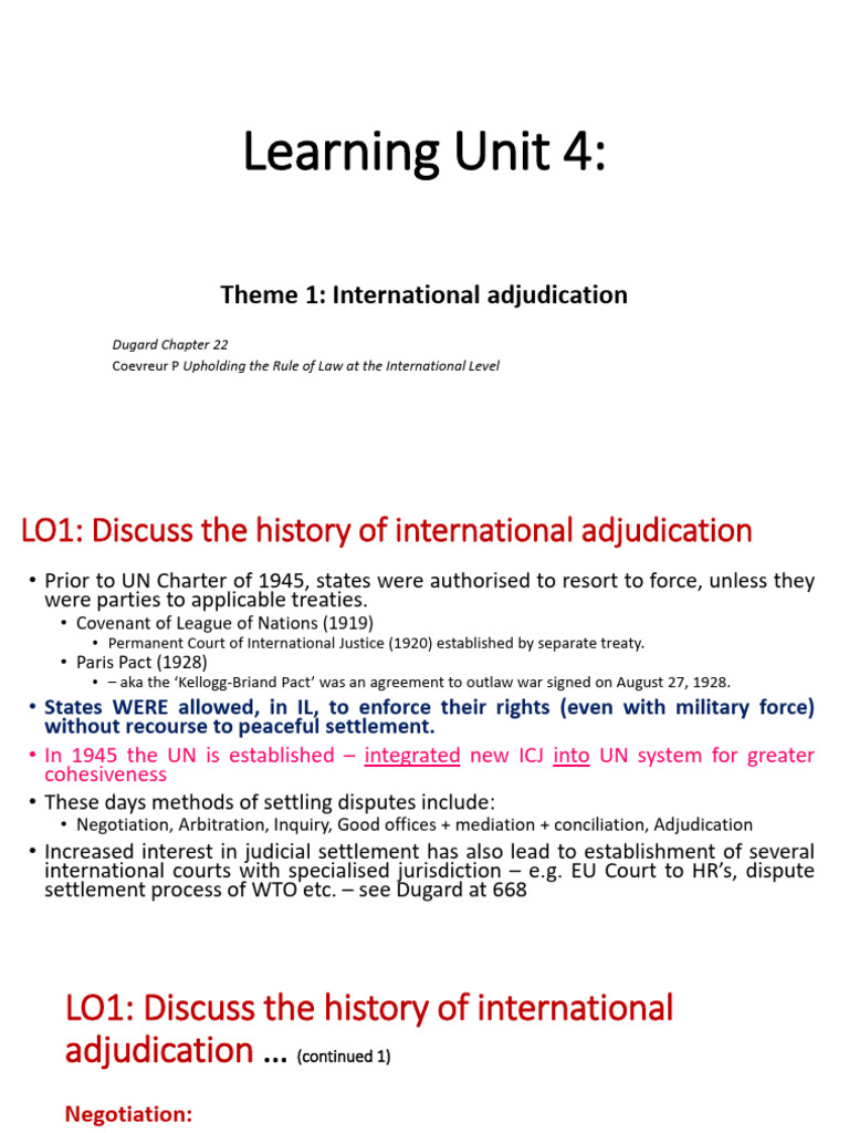 INTL8411 - LU4 - Theme 1 - International adjudication | PDF | Jurisdiction | Government