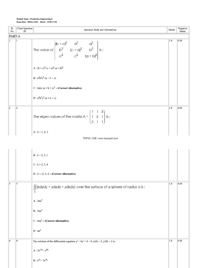 TRB Polytechnic Production Engineering Question Paper 2021 | PDF