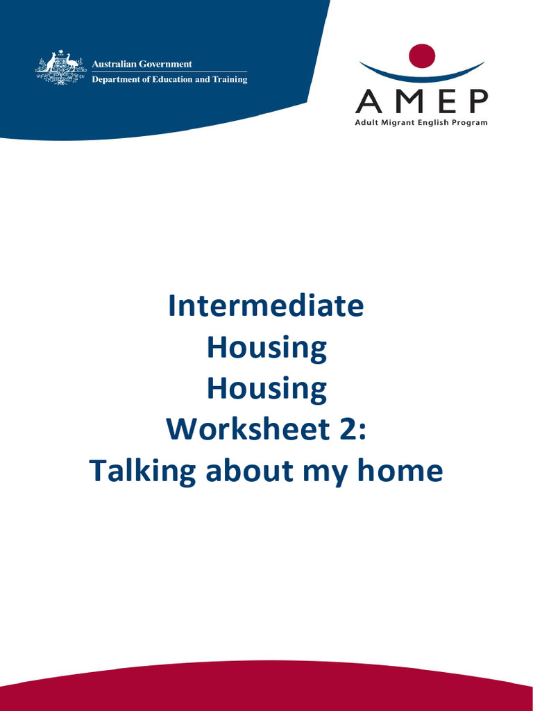 Intermediate Housing Housing Worksheet 2 Talking About My Home | PDF
